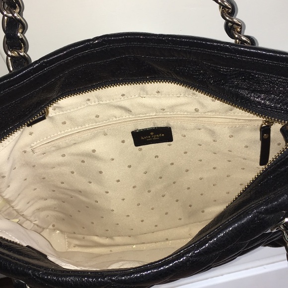 Bags | Diamond Pattern Black Kate Spade Tote Bag | Poshmark